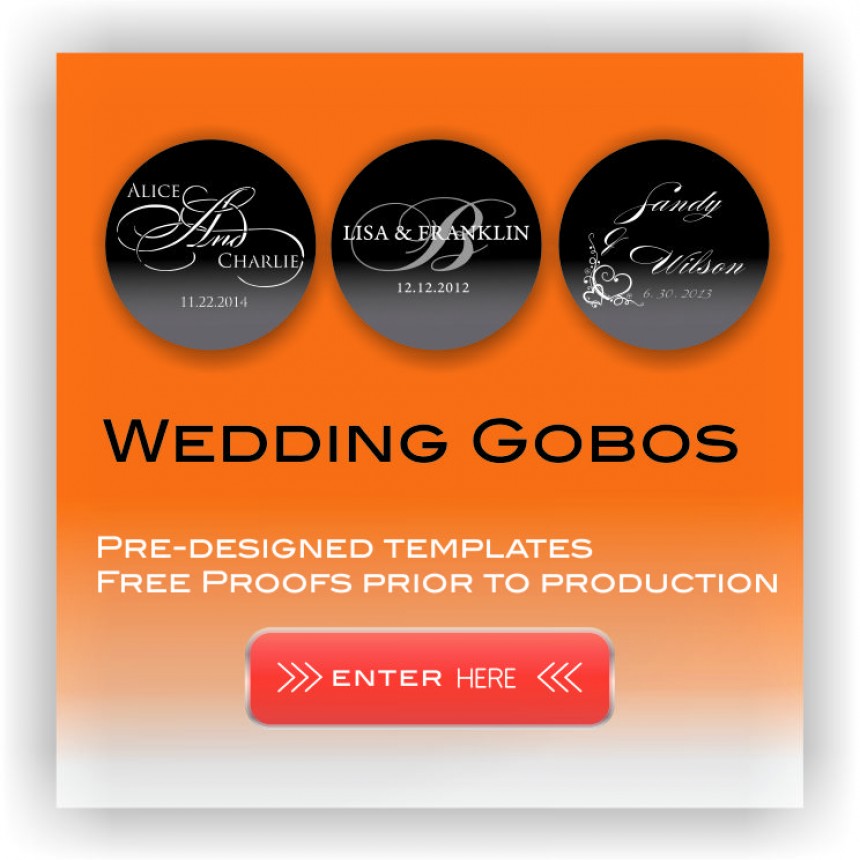 Thegobo.com | Custom Gobos | Wedding Gobos | Gobo Projectors ...